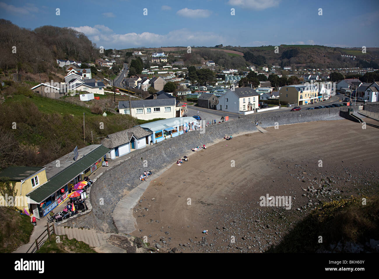 Village of Pendine with beach Pembrokeshire Wales UK Stock Photo - Alamy