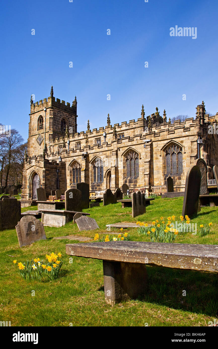 The church of St Nicholas at High Bradfield Stock Photo - Alamy