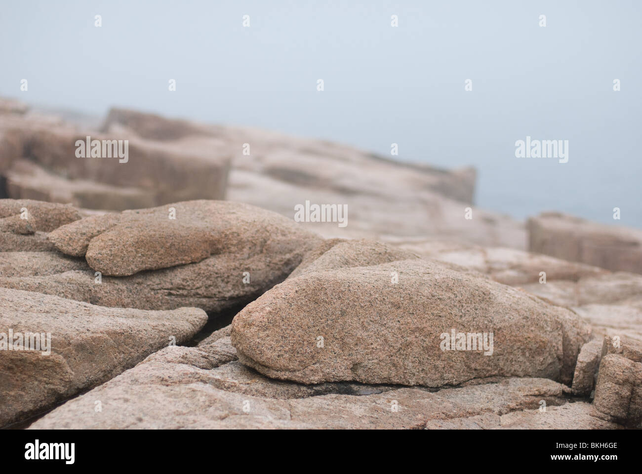Pink Granite on coast of Acadia National Park, Maine USA Stock Photo ...