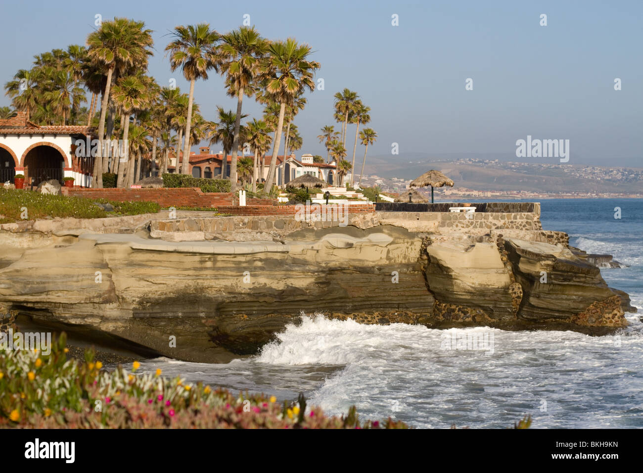 The seaside community of Las Gaviotas near Rosarito Beach in Baja ...
