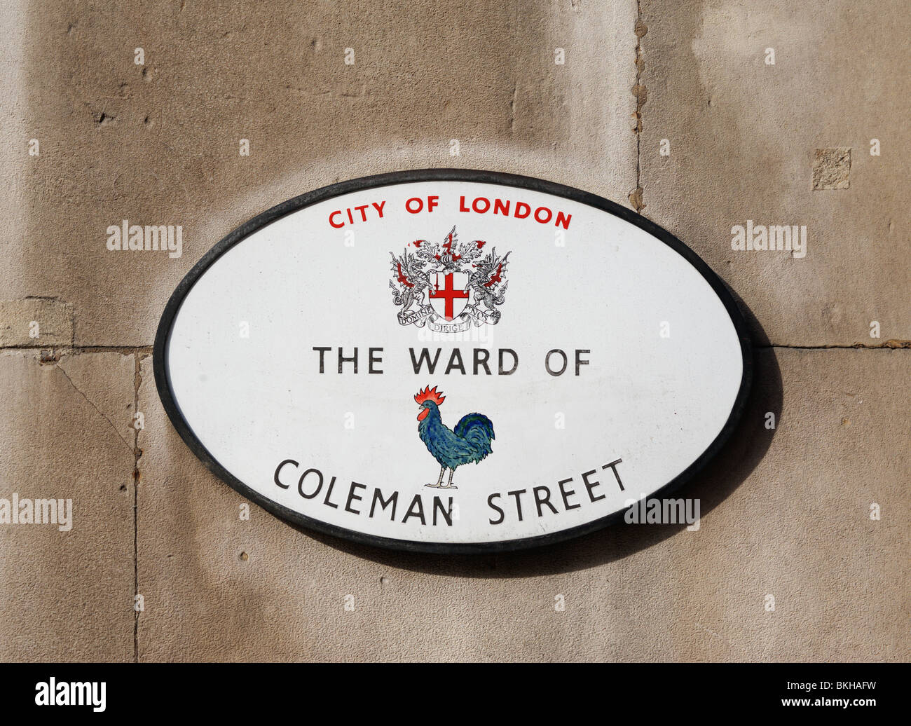 City of London Ward of Coleman Street sign, London, England, UK Stock ...