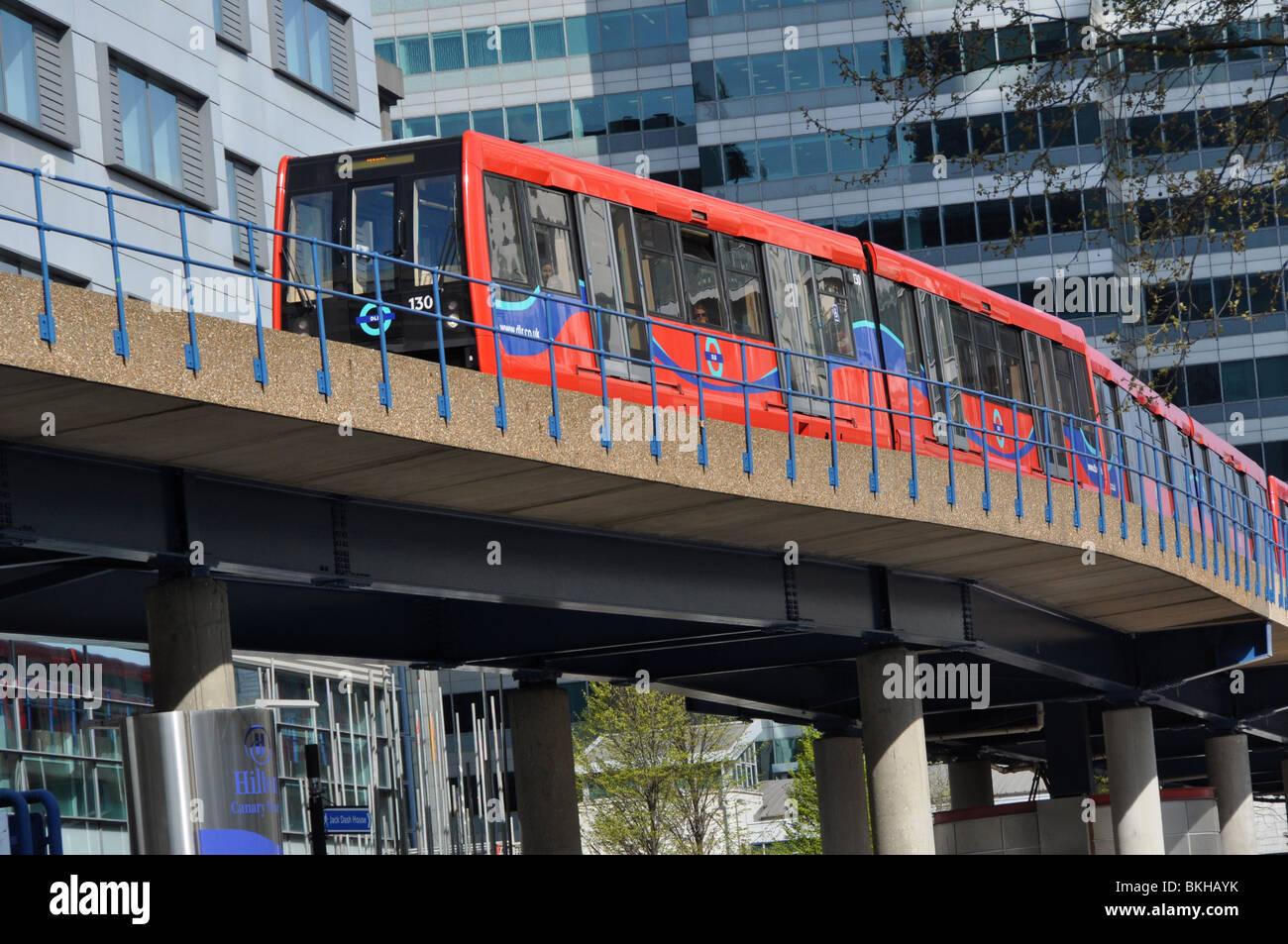 Docklands Light Railway at Canary Wharf London England UK Stock Photo ...