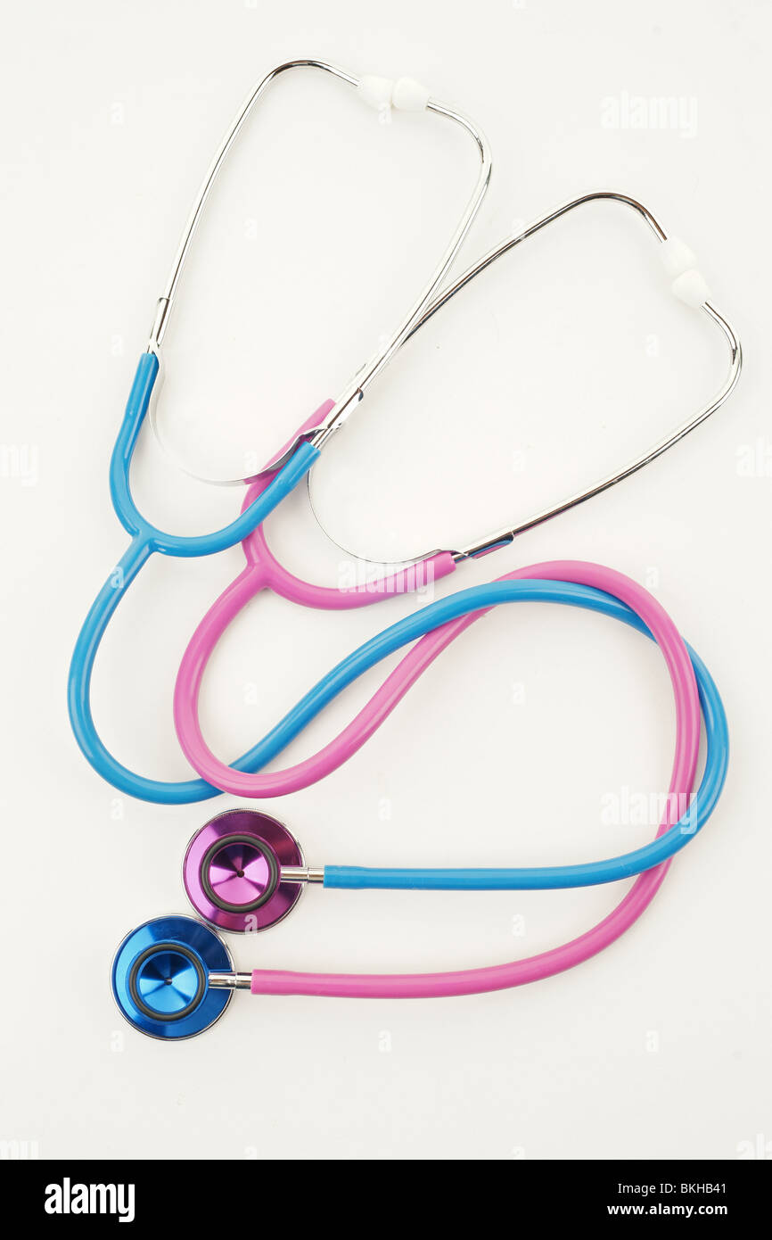 great image of pink and blue stethoscopes Stock Photo - Alamy