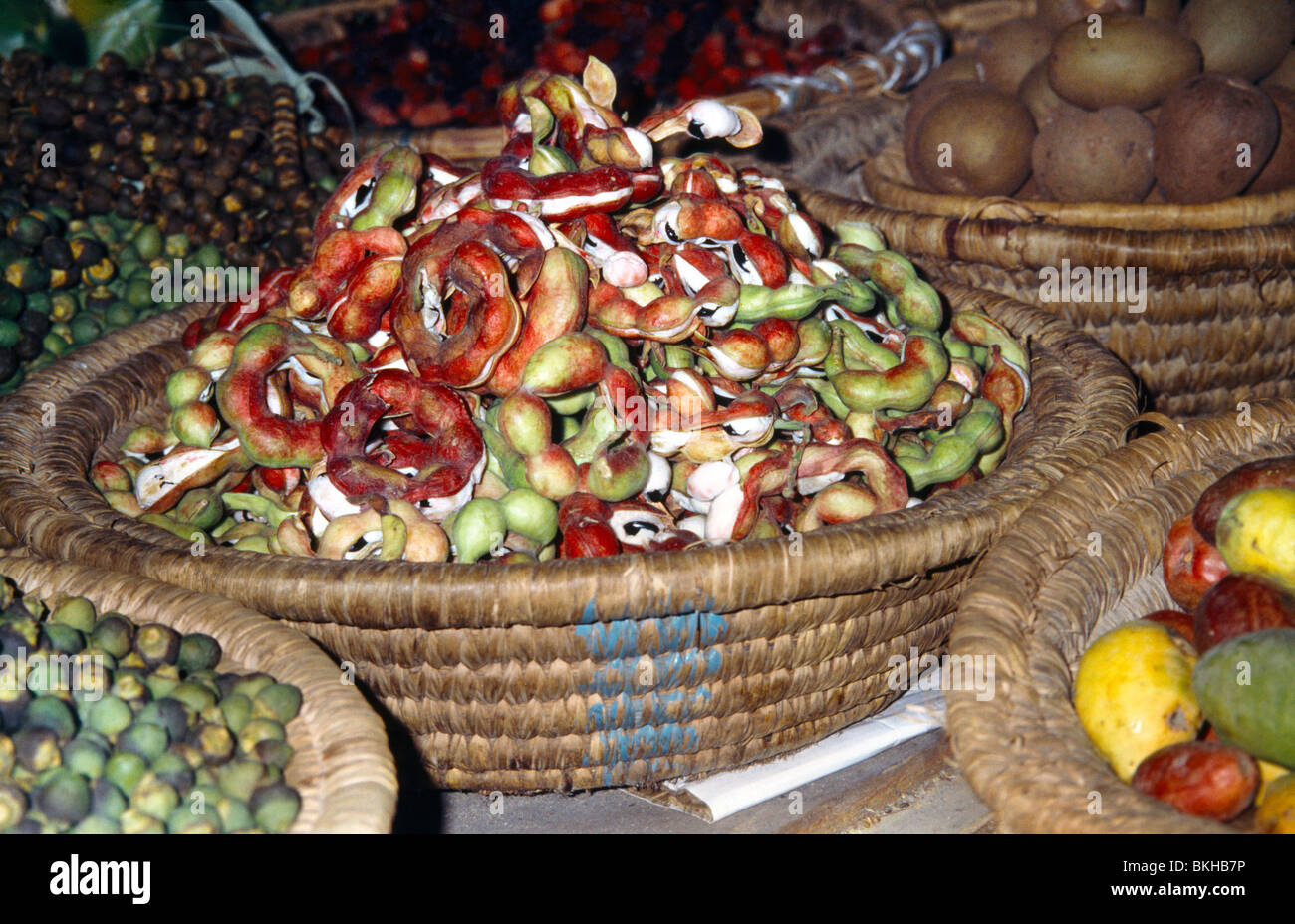 Manama Bahrain Fruit Souk Baskets Of Fruit Stock Photo - Alamy