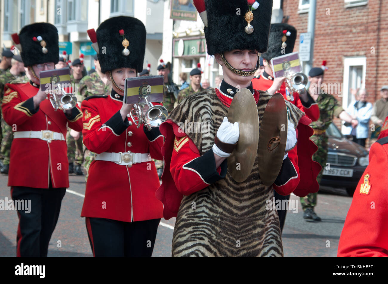 Female Territorial Army soldiers in the Band of the Royal Regiment of ...
