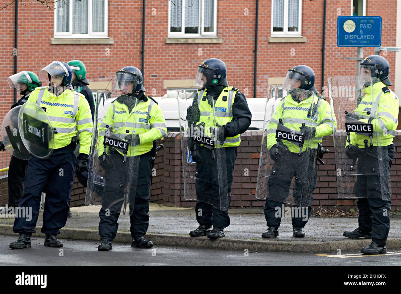 English defense league right wing protest again mosque in dudley march ...