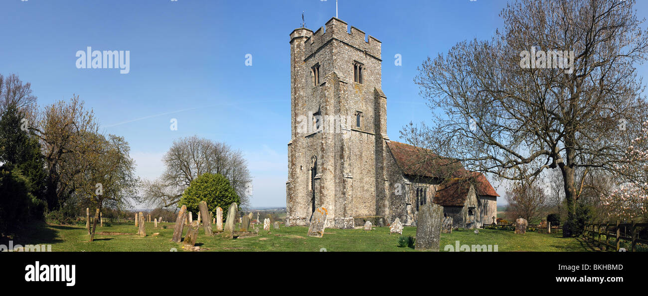 a stitched panoramic view of St Mary's church, Stone-in-Oxney, Kent ...