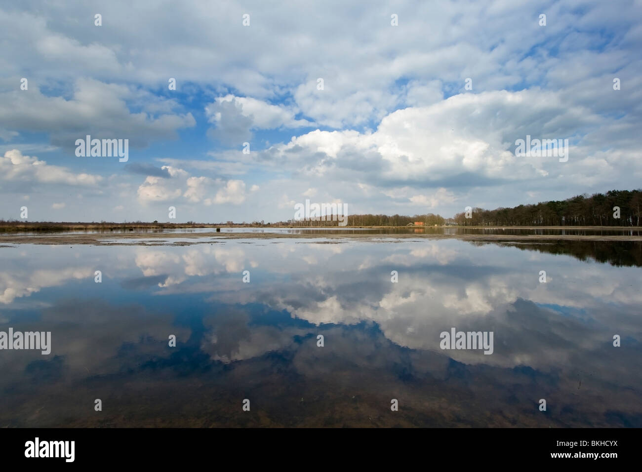 Cloud reflection on a lake Stock Photo - Alamy