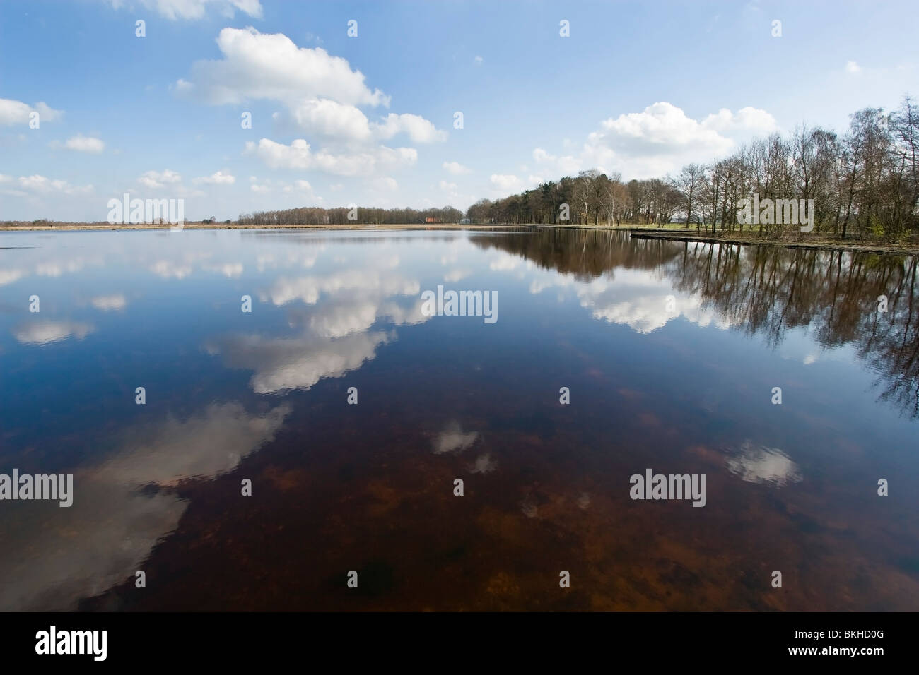 Cloud reflection on a lake Stock Photo - Alamy