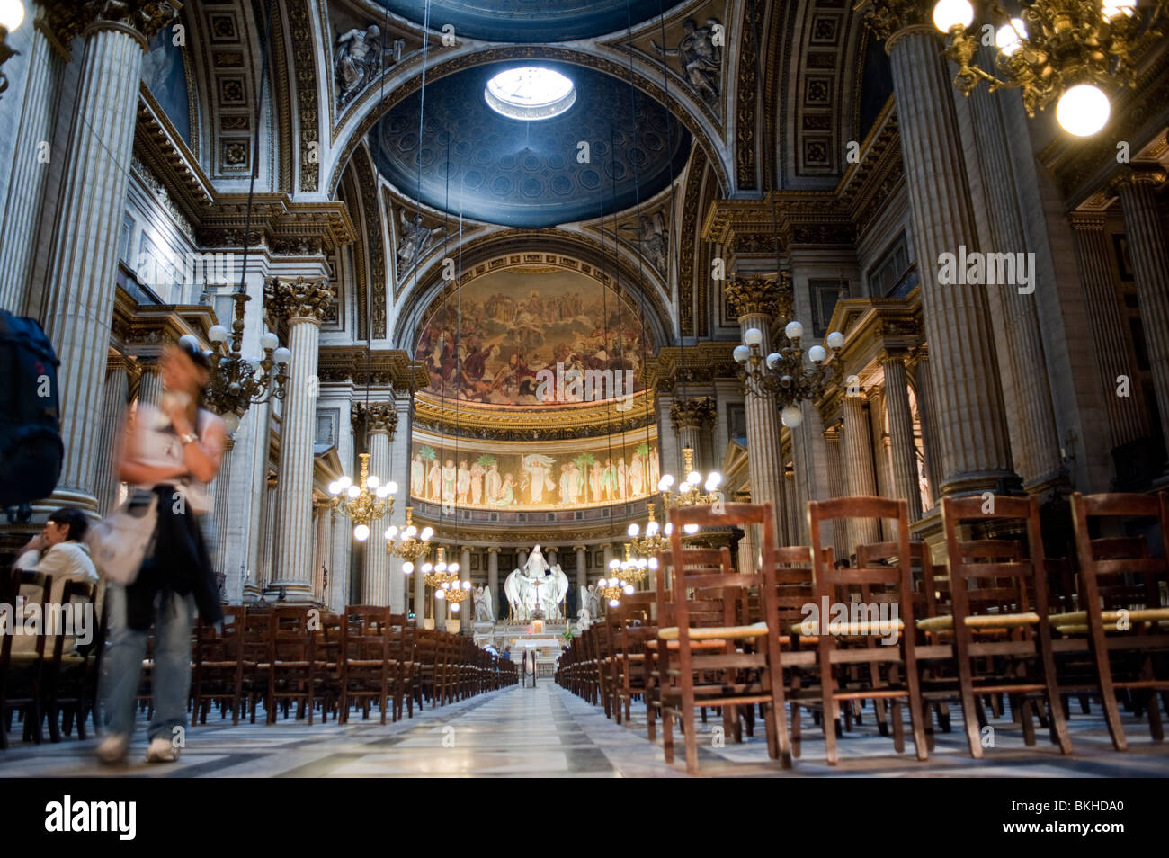 Paris, France, Wide Angle View, inside Madeleine Church, French ...