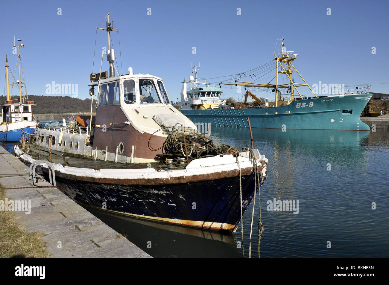 Port Penrhyn Bangor North Wales old pilot boat and mussel dredger in ...