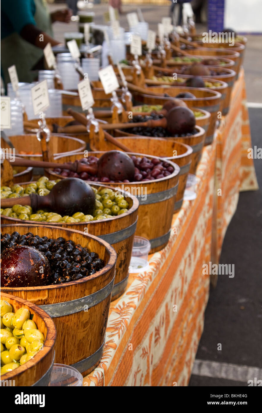 Selection of olives for sale at Borough Market, London Stock Photo - Alamy