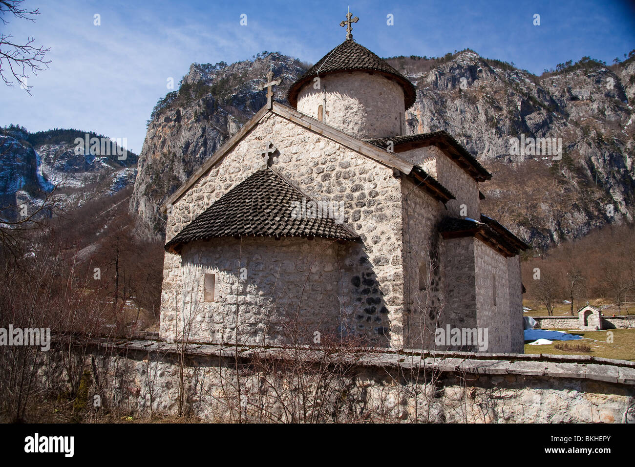 Small church orthodox monastery Dobrilovina in Montenegro Stock Photo ...