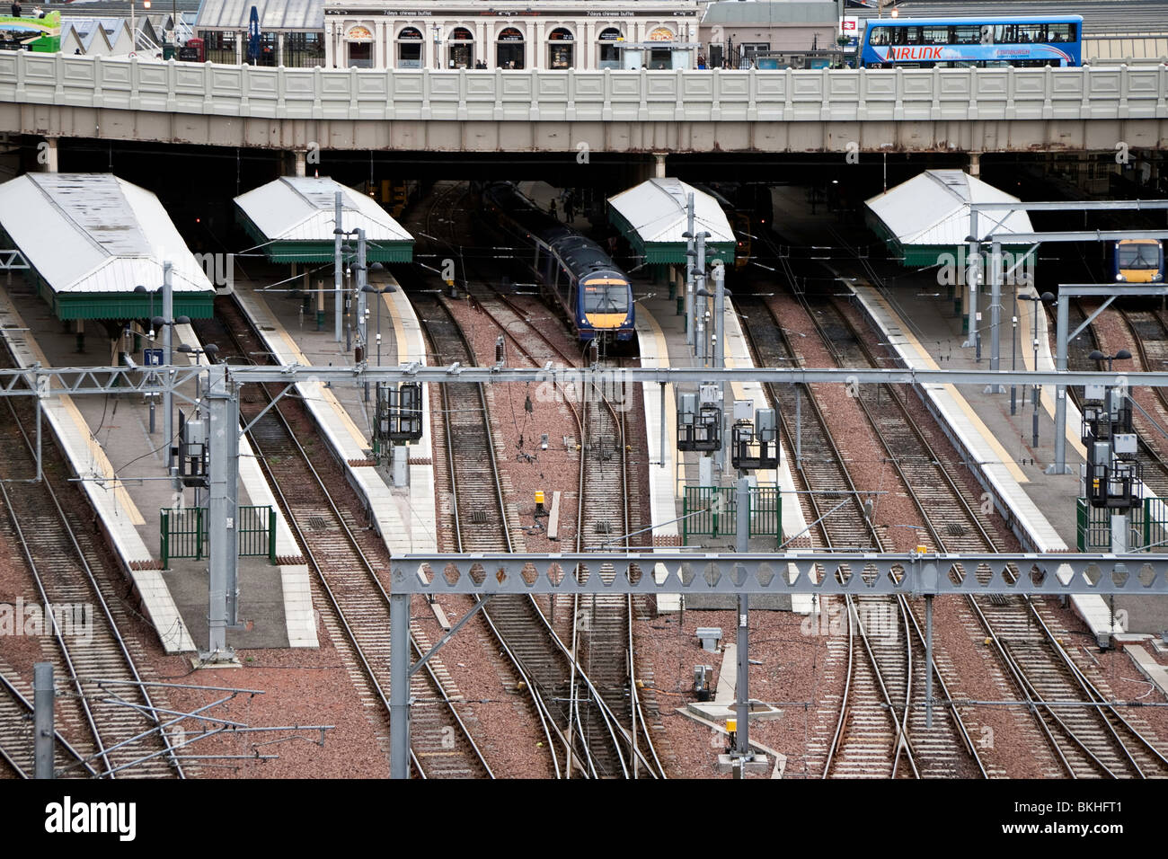 A view of the west entrance of Edinburgh's Waverly train station with ...