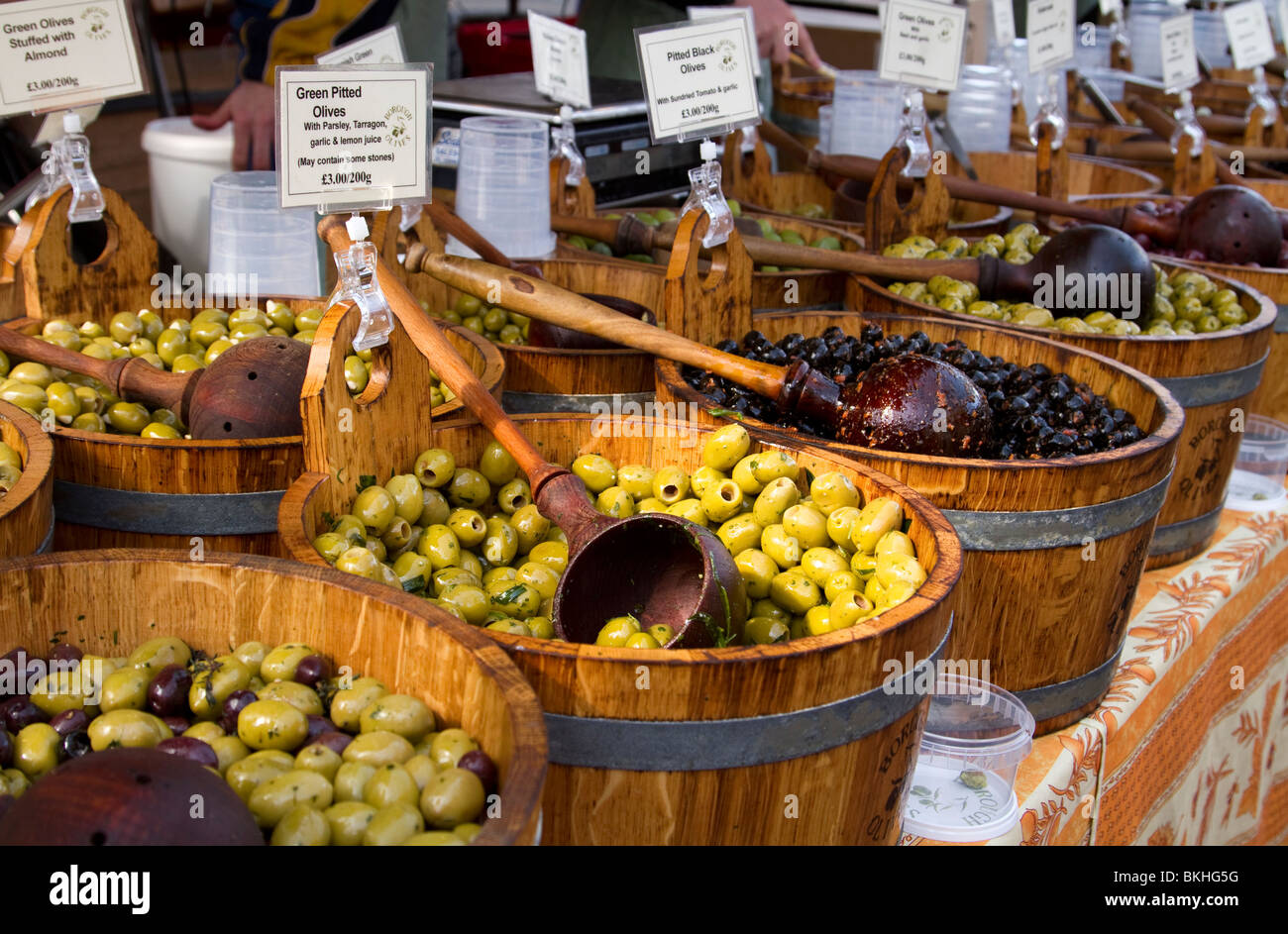 Market stall variety greek olives hi-res stock photography and images ...