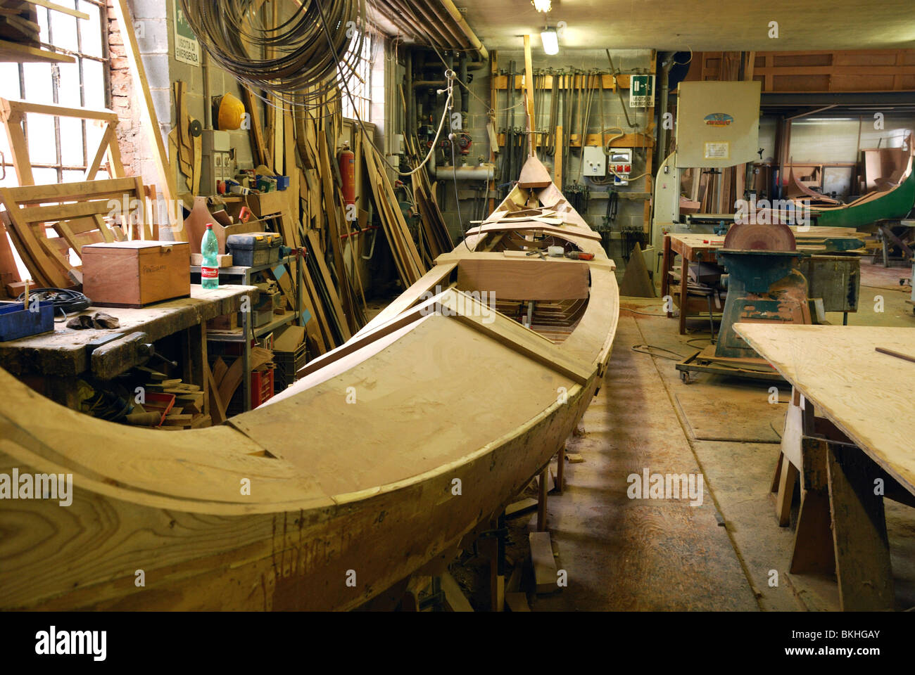 The frame of a Gondola in a workshop in Venice Stock Photo - Alamy