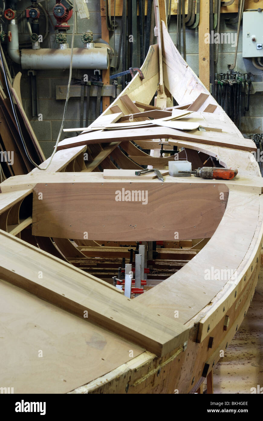 The frame of a gondola in a Venice workshop Stock Photo - Alamy