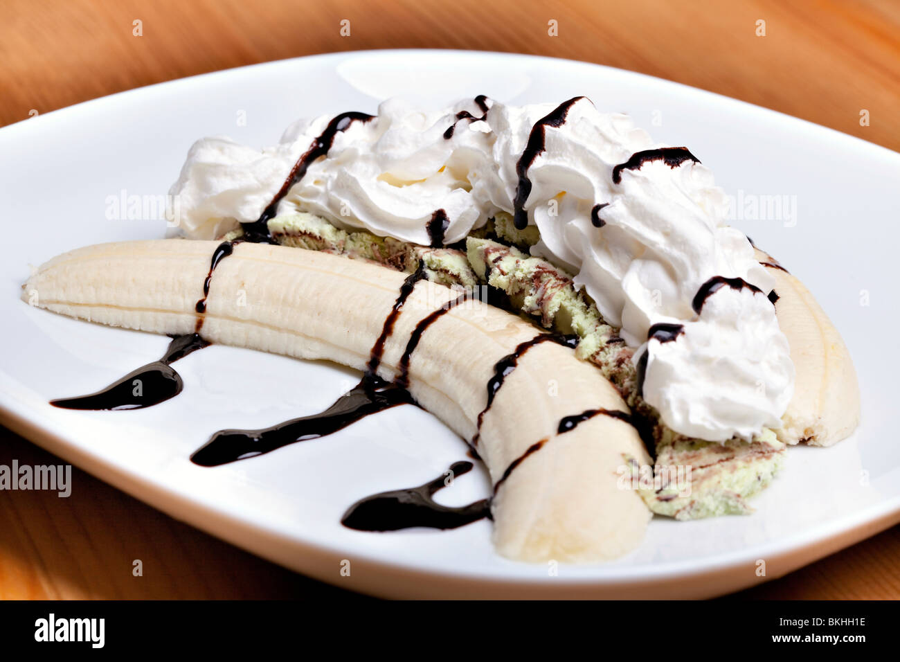 Banana split, sweet and delicious Stock Photo - Alamy