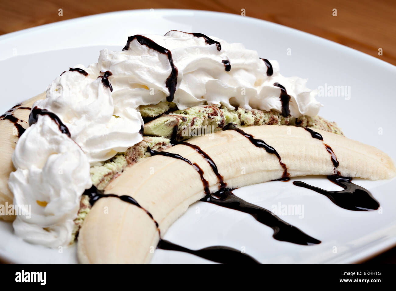 Banana split, sweet and delicious Stock Photo - Alamy