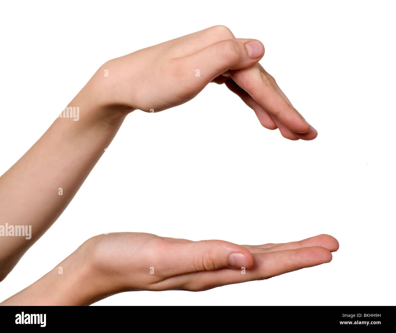 Two hand of child is making various shape Stock Photo - Alamy
