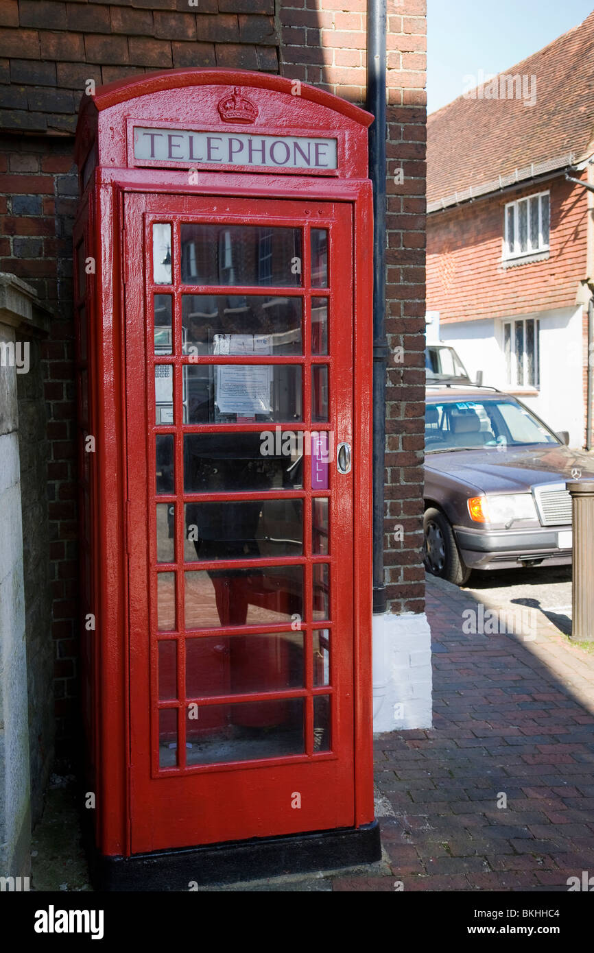 Iconic red telephone box, England Stock Photo - Alamy