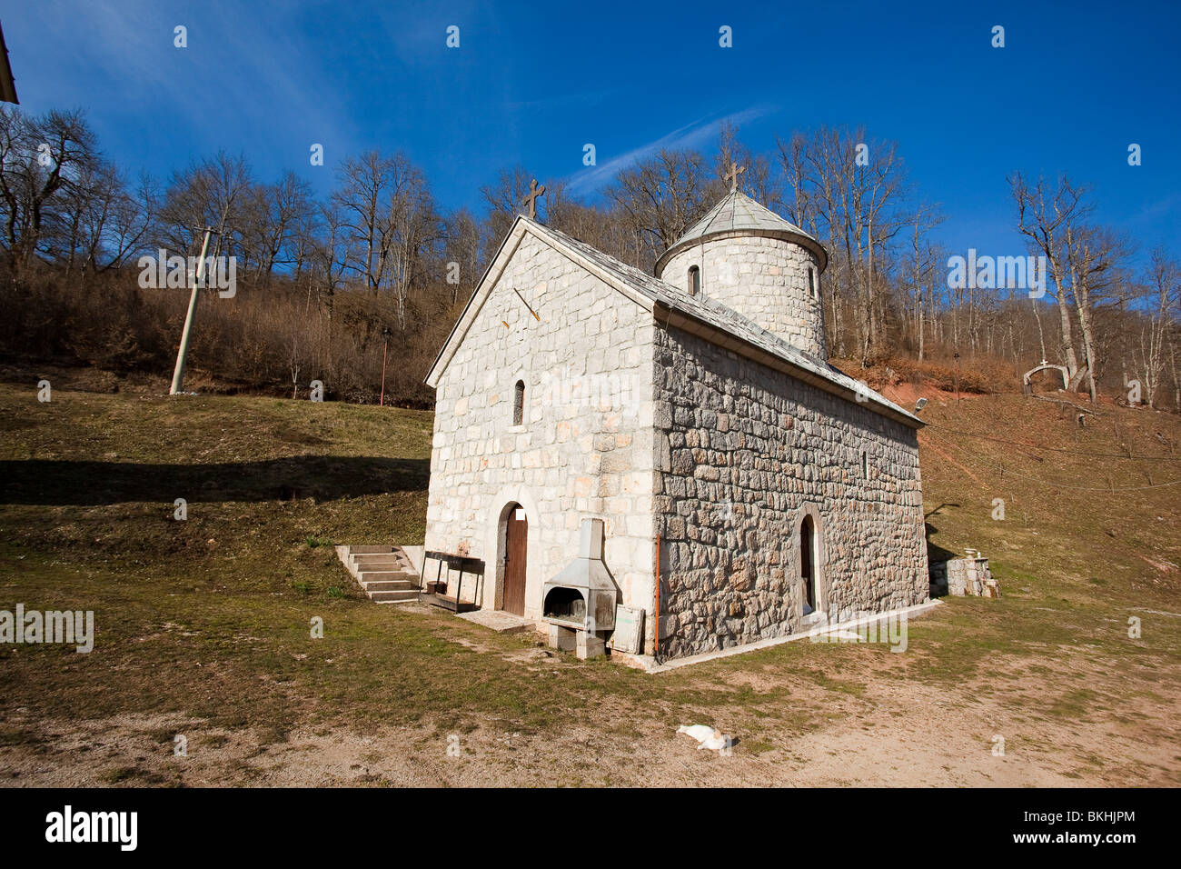 Small church orthodox monastery in Montenegro Stock Photo - Alamy