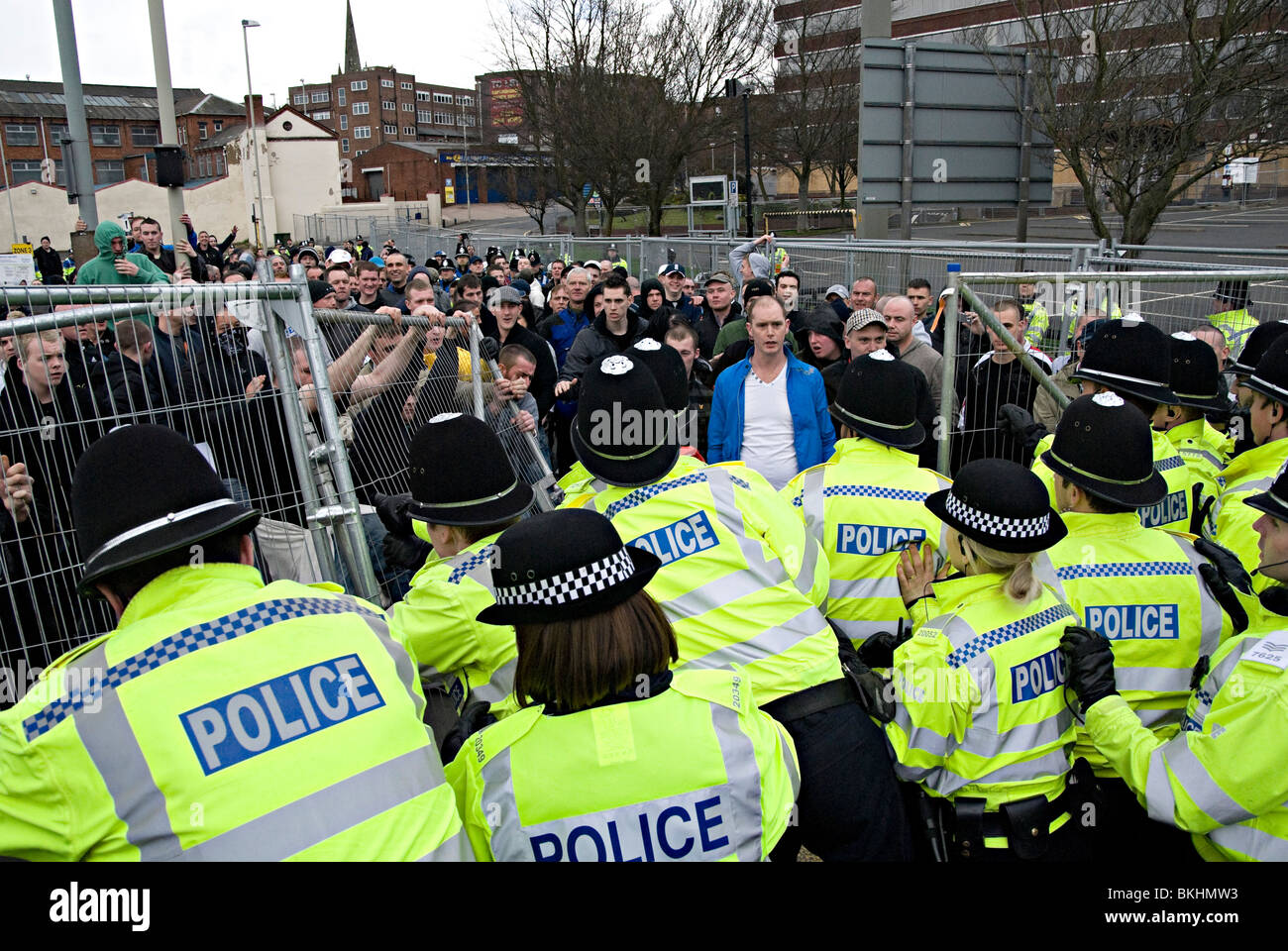 English defense league right wing protest again mosque in dudley march ...