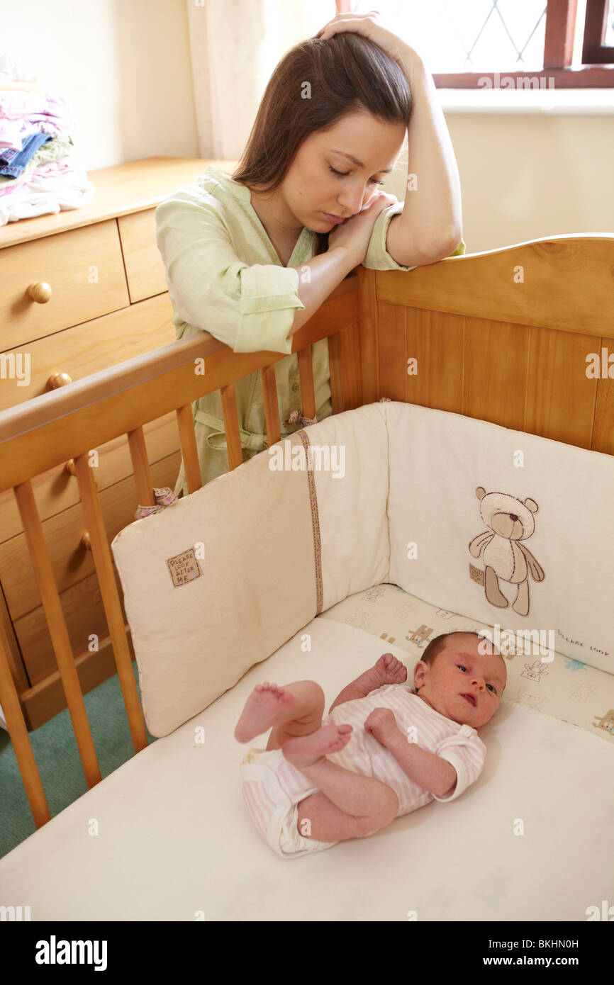 Stressed crying mother babies hi-res stock photography and images - Alamy