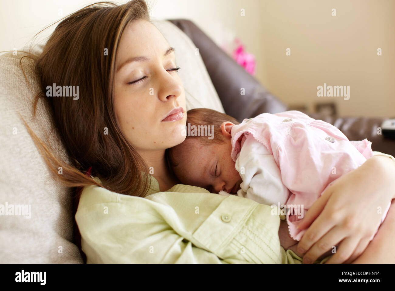 Mother and baby sleeping Stock Photo - Alamy