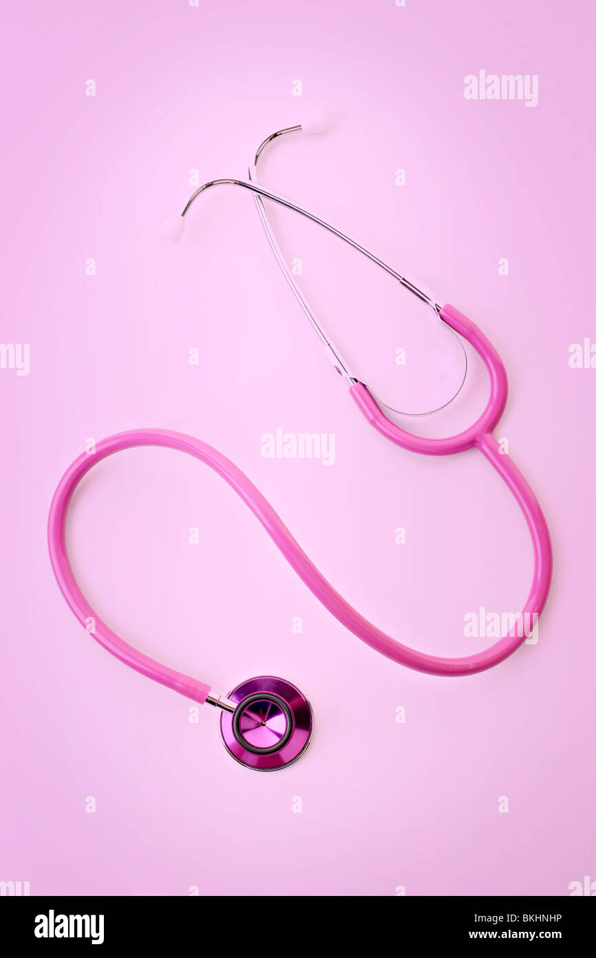 great image of pink stethoscope on pink Stock Photo - Alamy