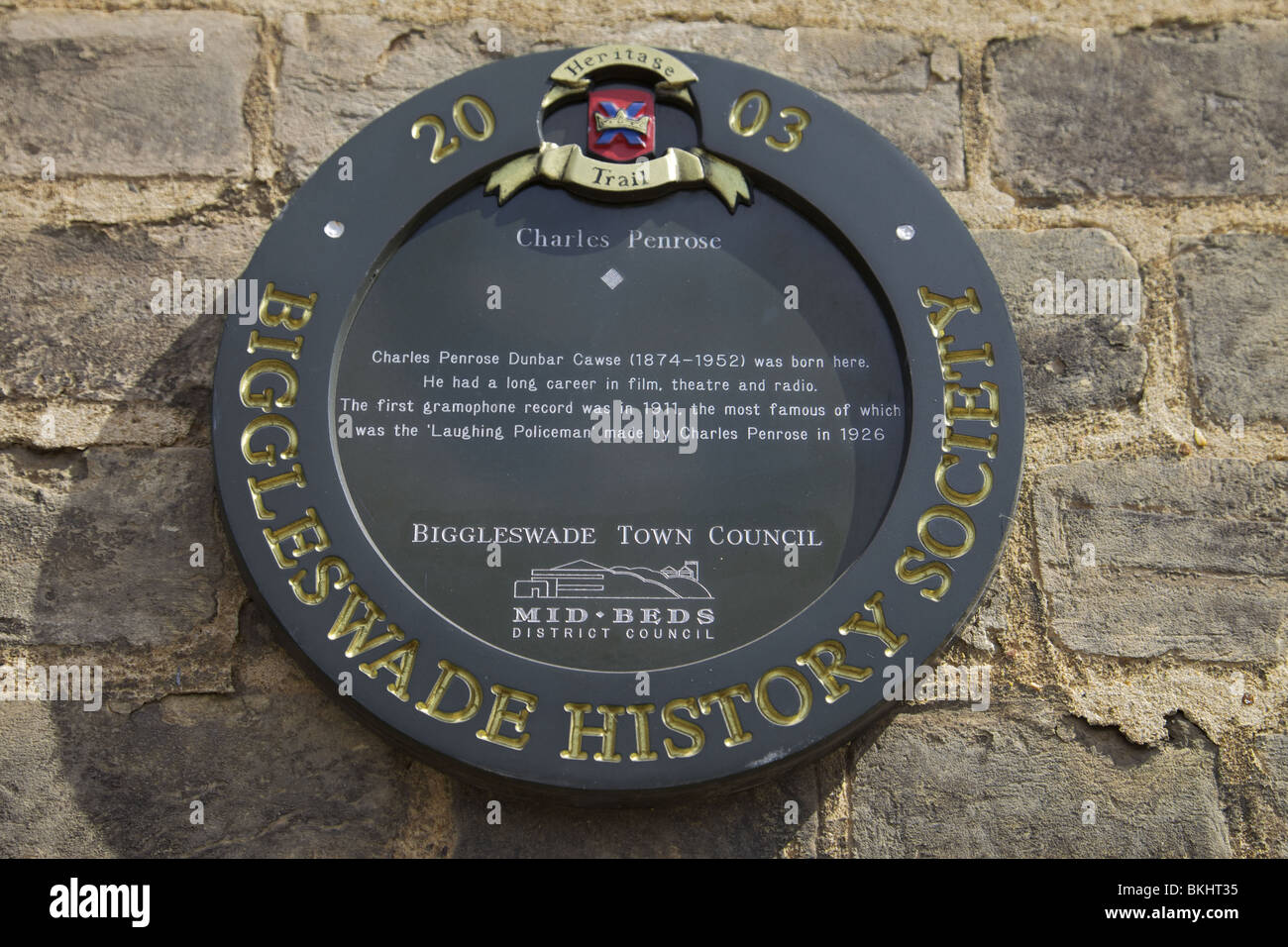 Plaque for the birth place of Charles Penrose, the ' Laughing Police ...