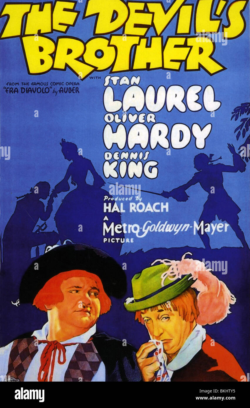 THE DEVIL'S BROTHER - poster for 1933 MGM film with Stan Laurel and ...
