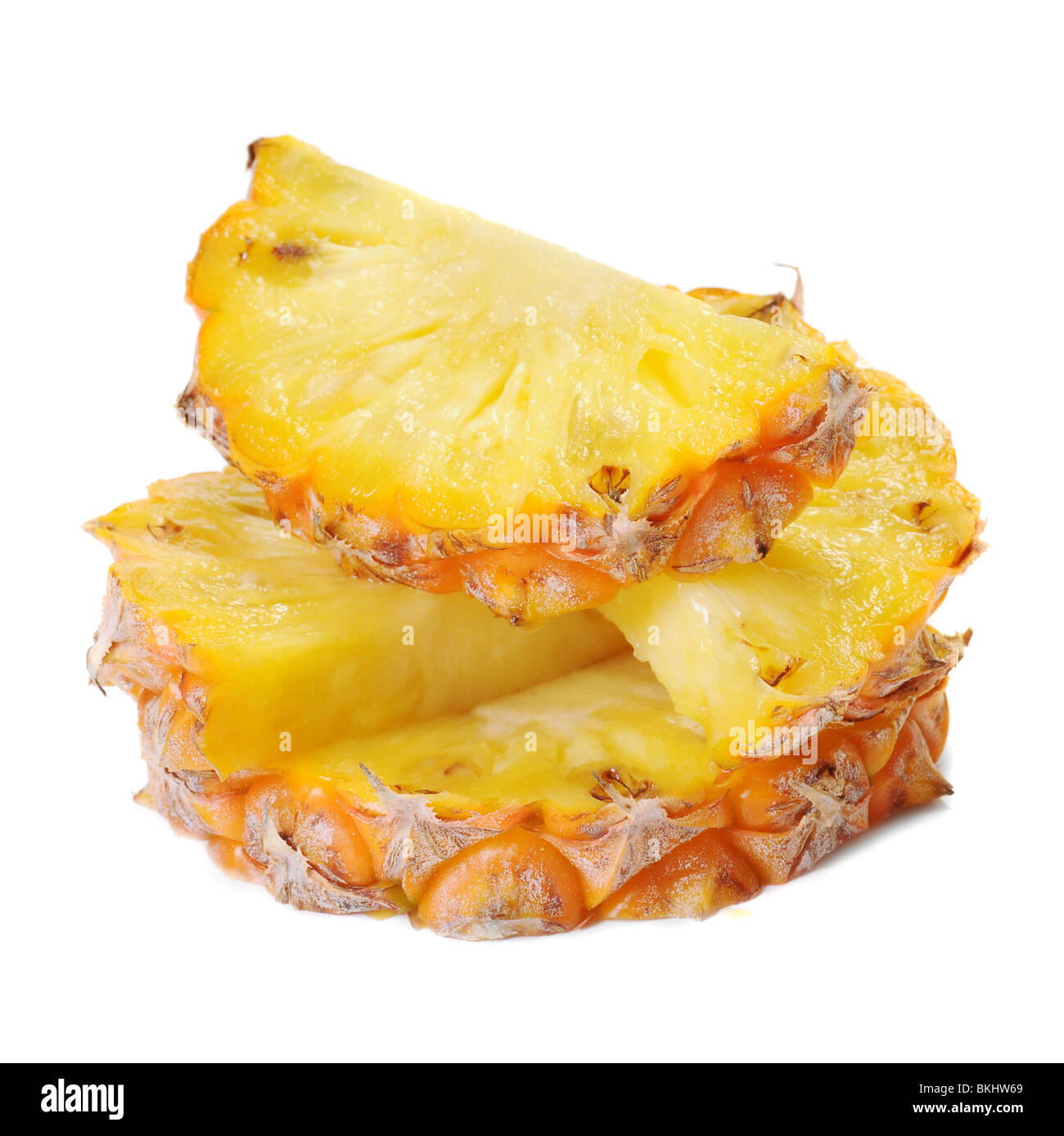 Pineapple slices, isolated on white background Stock Photo - Alamy