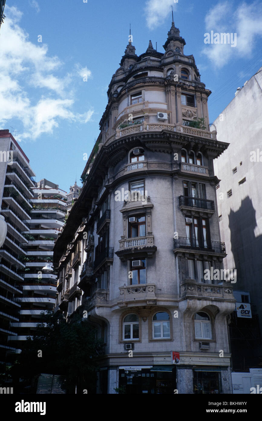 Buenos Aires, Argentina. A narrow building, in eclectic - French style ...