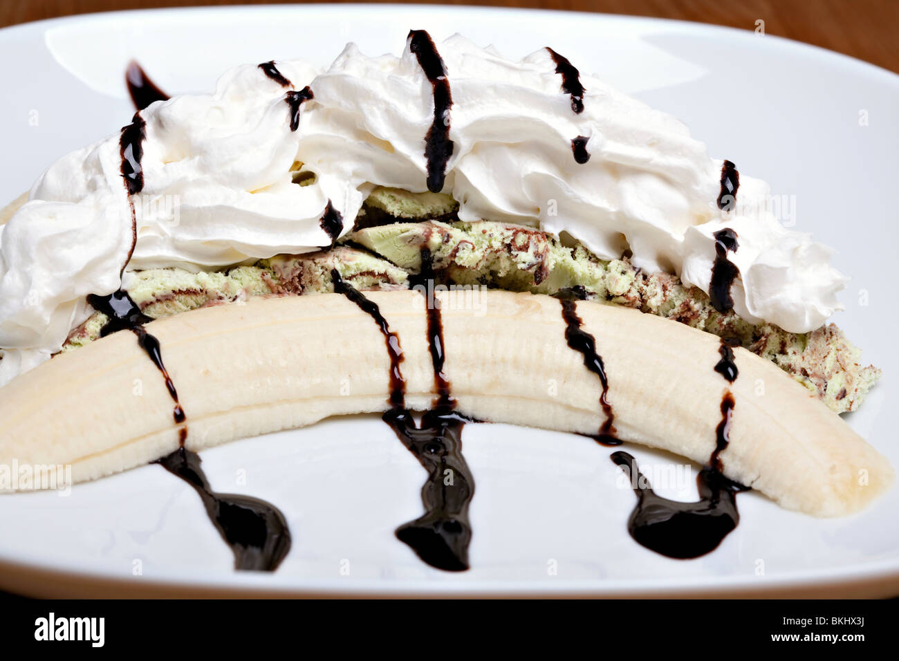 Banana split, sweet and delicious Stock Photo - Alamy
