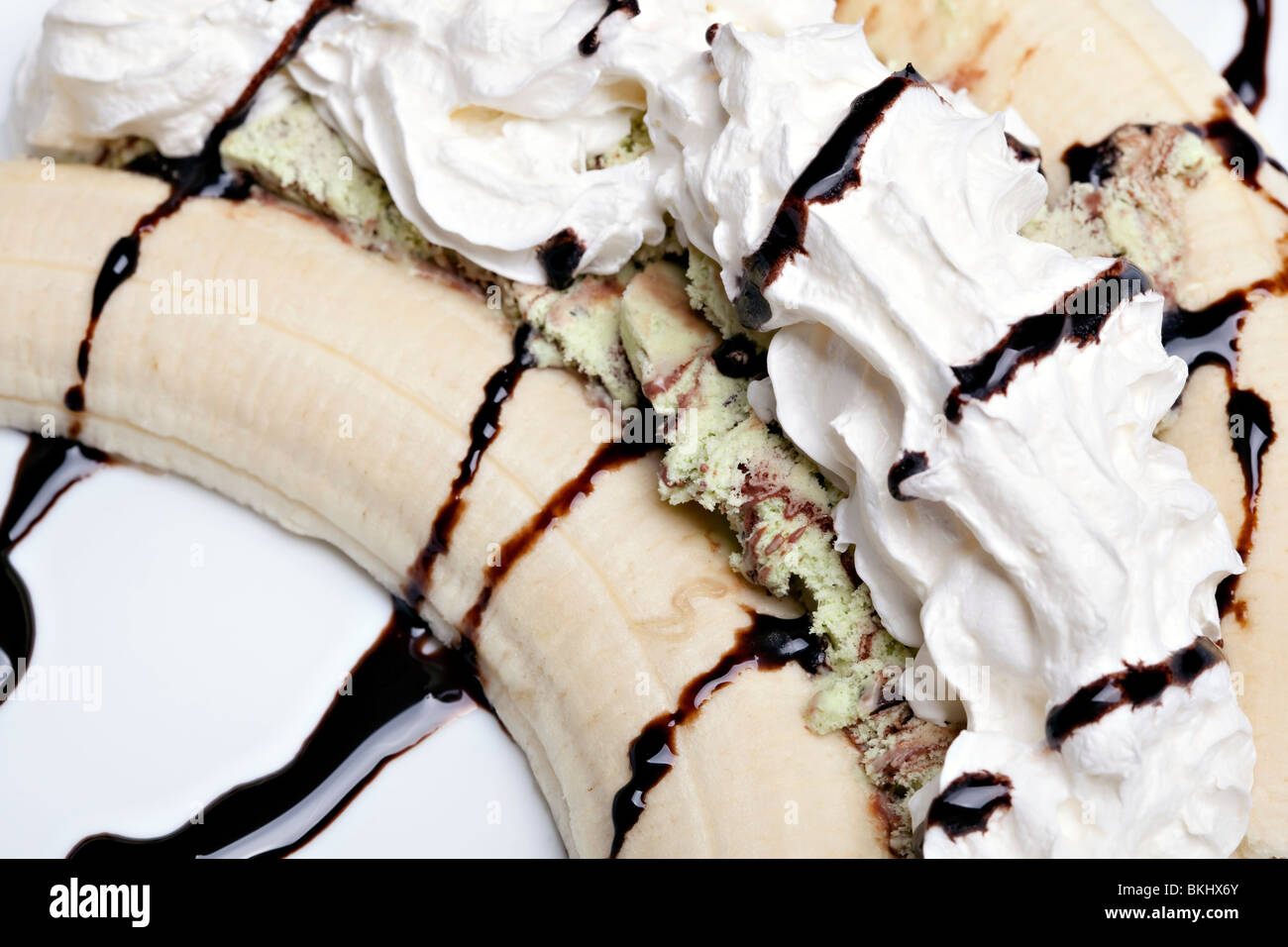 Banana split, sweet and delicious Stock Photo - Alamy