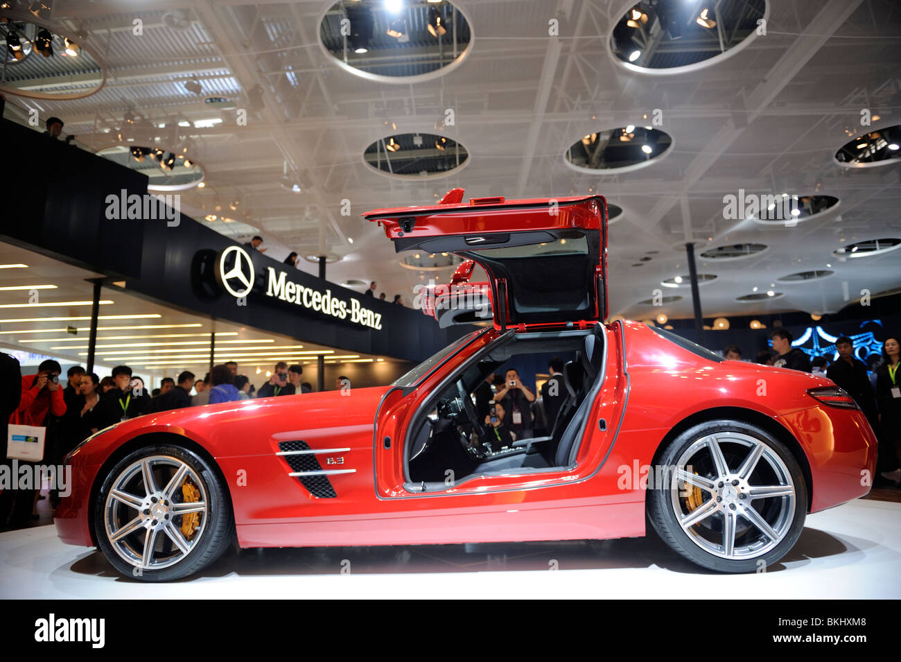 Mercedes-Benz SLS AMG car is displayed at the Beijing Auto Show. 24-Apr ...