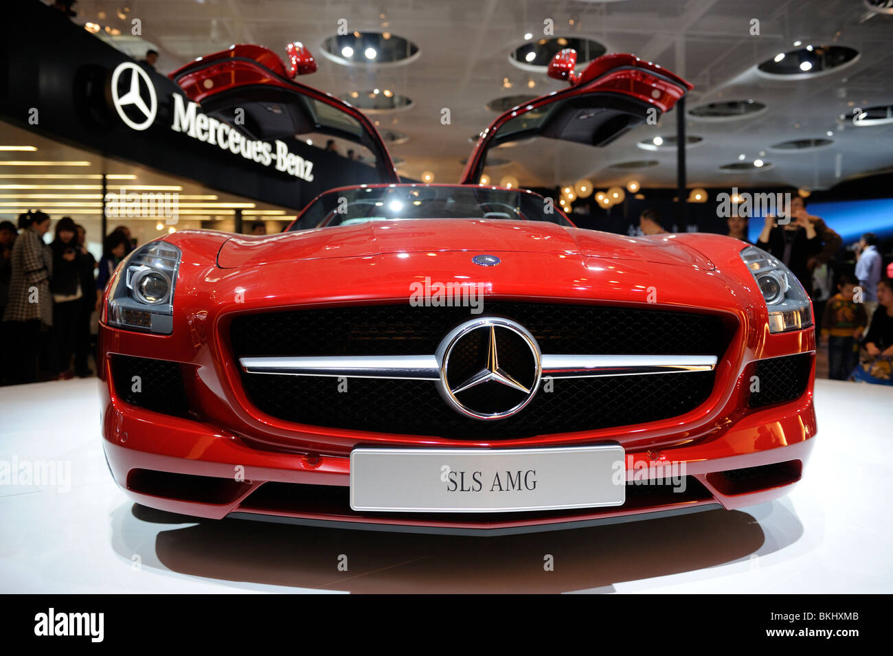 Mercedes-Benz SLS AMG car is displayed at the Beijing Auto Show. 24-Apr ...