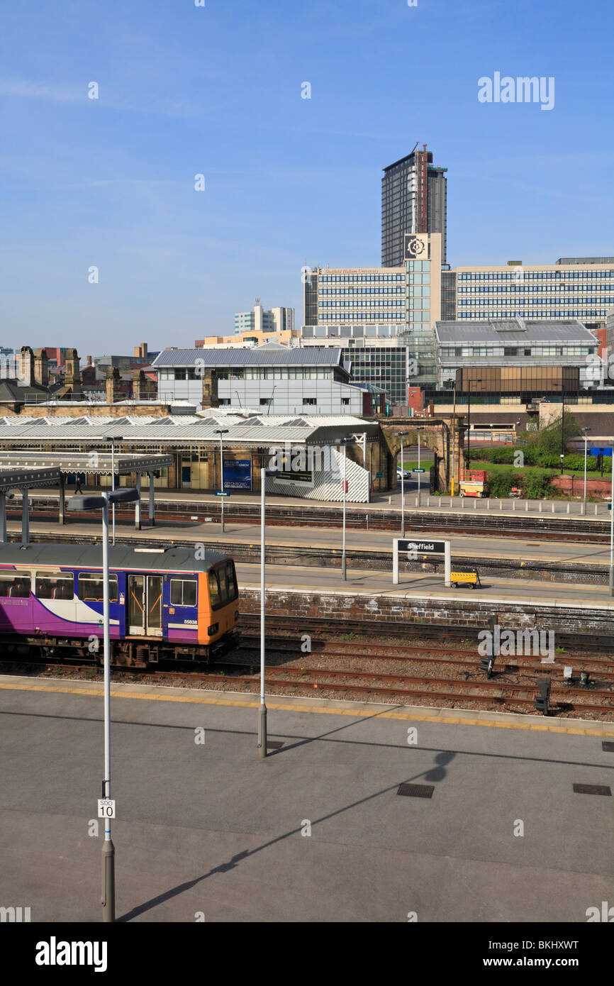 View over Sheffield Railway Station towards Sheffield Hallam University ...