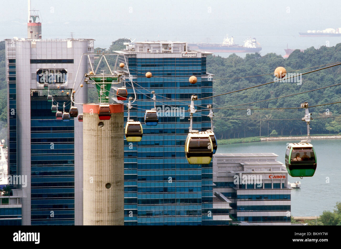 mt. faber cable cars to sentosa island, singapore Stock Photo - Alamy