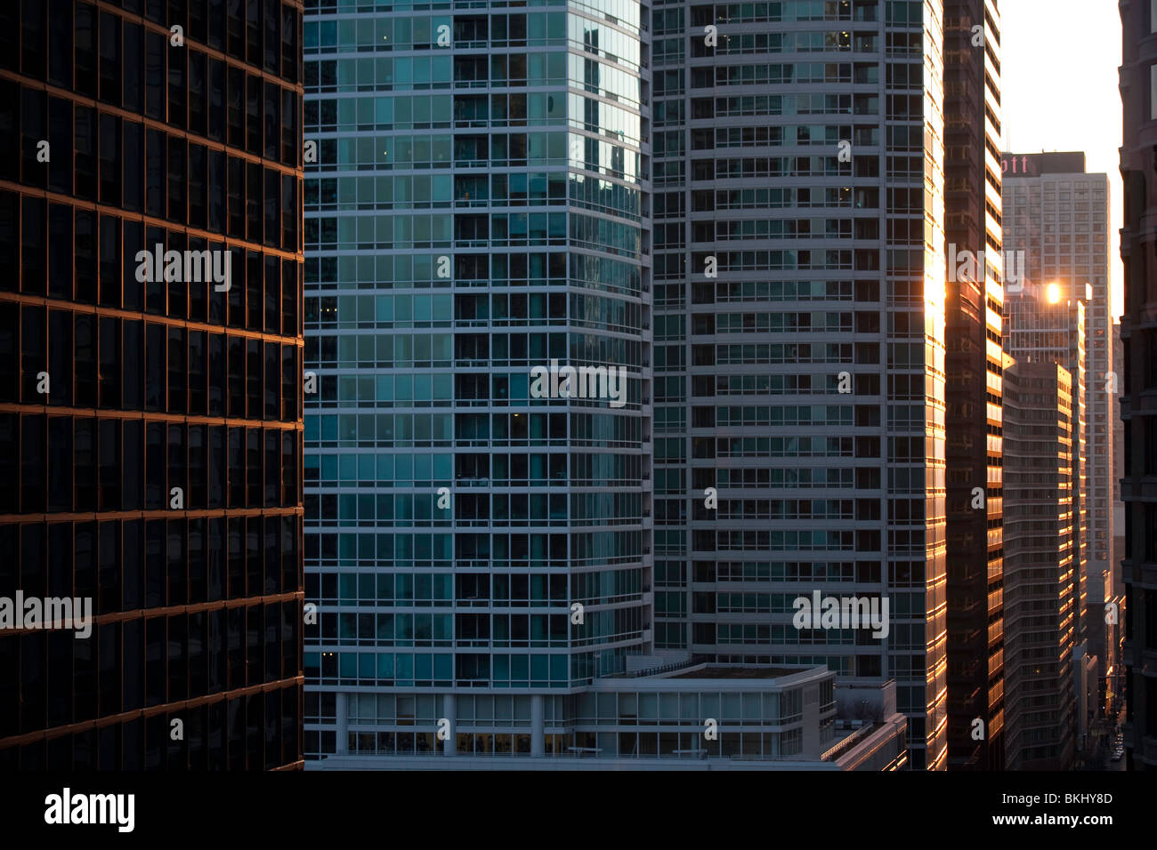 Chicago, buildings, high rises, sunset Stock Photo - Alamy