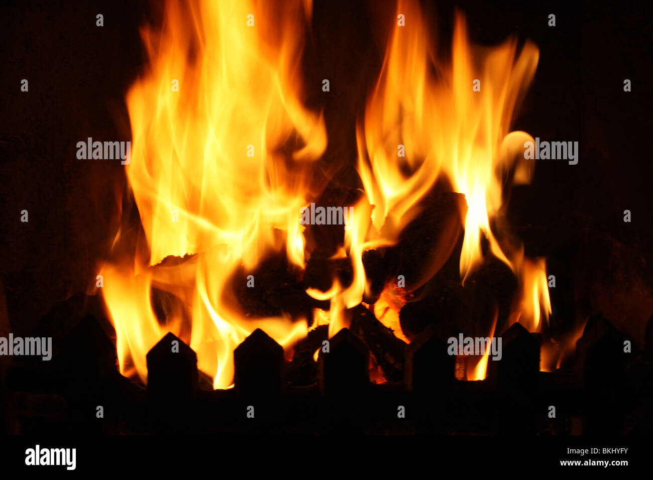 Flames of a coal fire Stock Photo - Alamy