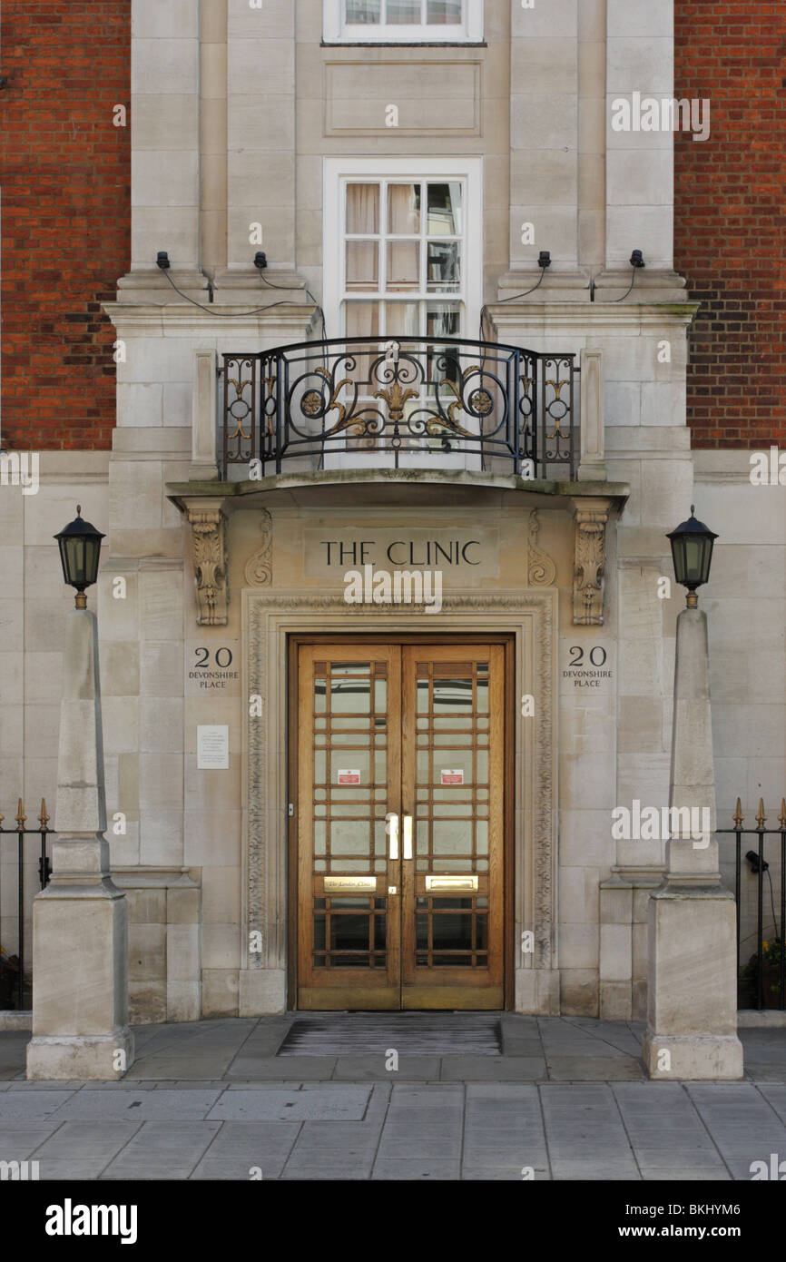 Entrance to the world renown London Clinic,situated in the vicinity of ...