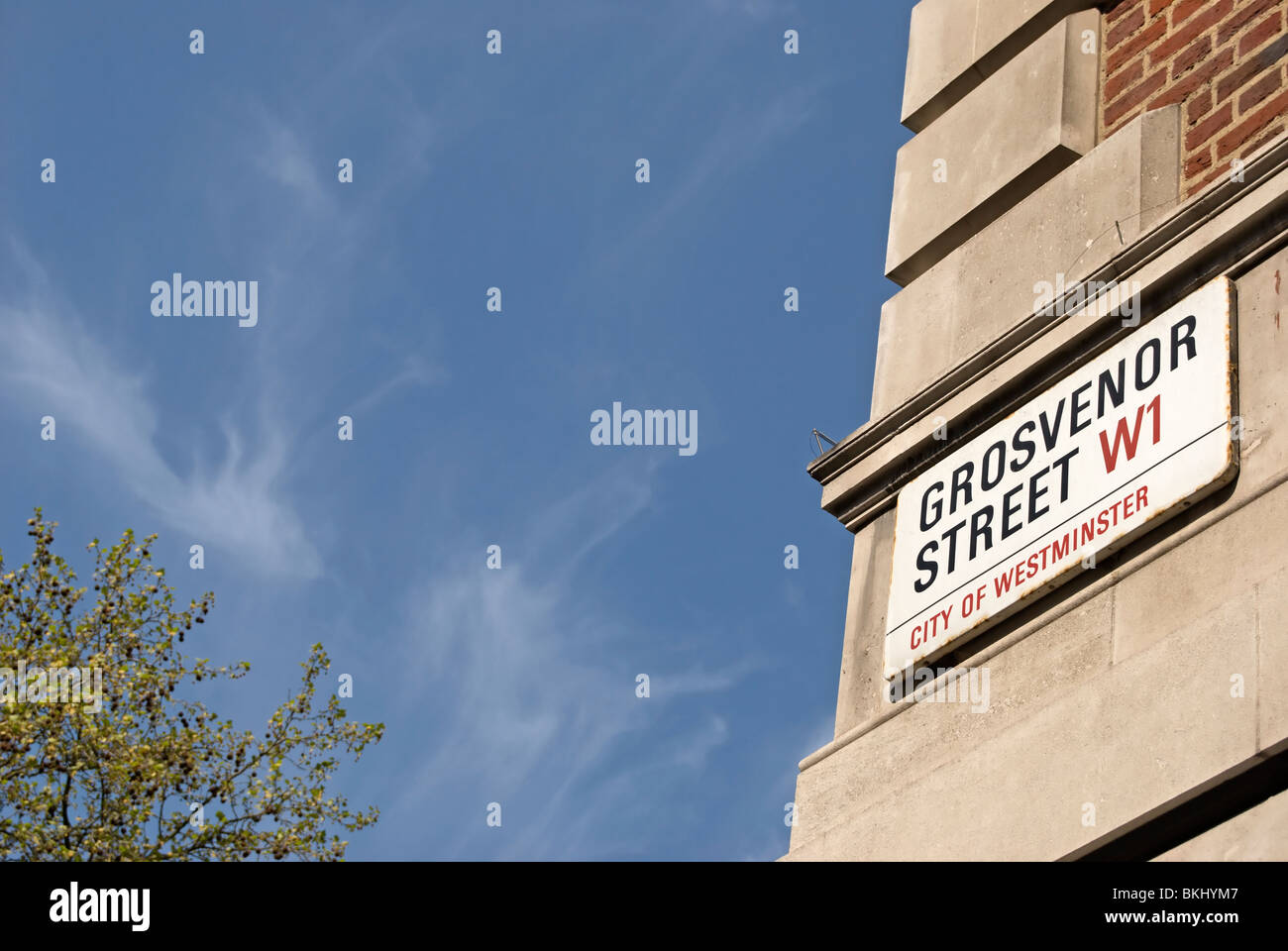 street name sign for grosvenor street, mayfair, london, england Stock ...