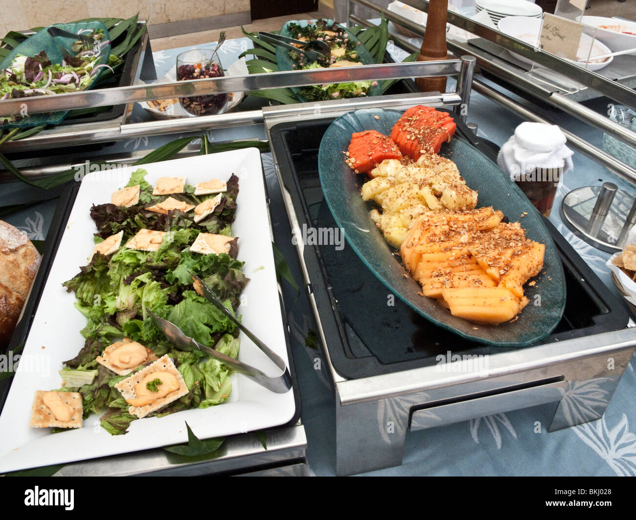 section of buffet table with tempting selection of food at Terraza ...