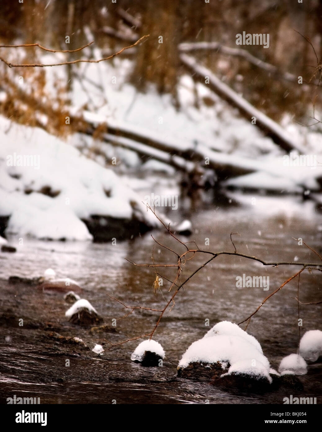 Stream snow sunset hi-res stock photography and images - Alamy