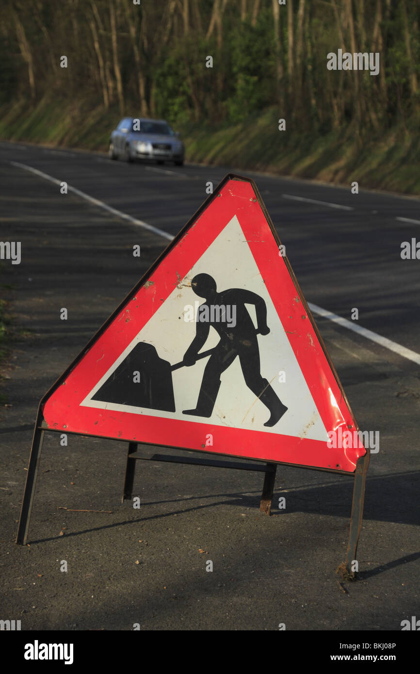 Road Works Warning Sign High Resolution Stock Photography and Images ...