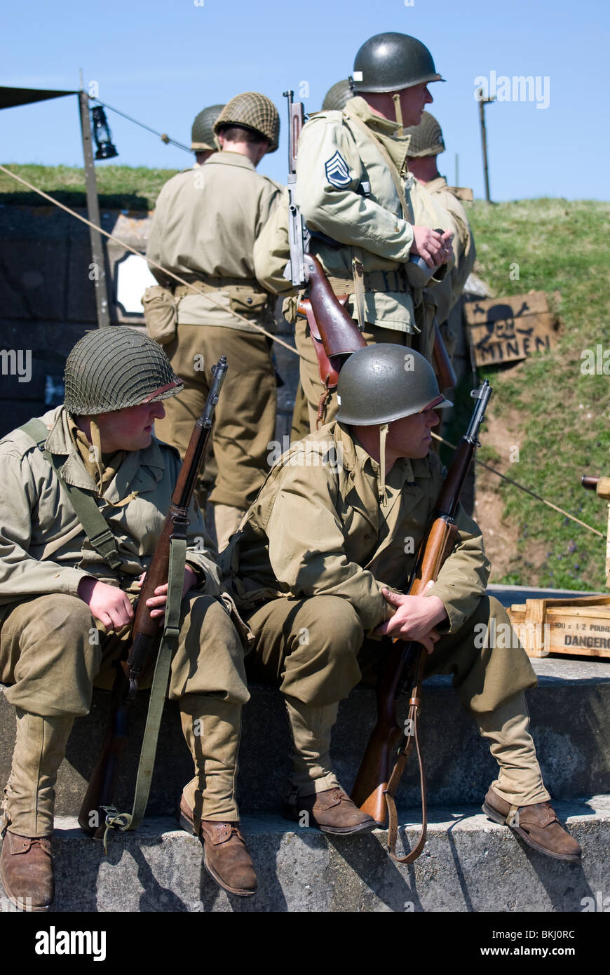 american GIs at WW2 reanactment event Stock Photo - Alamy
