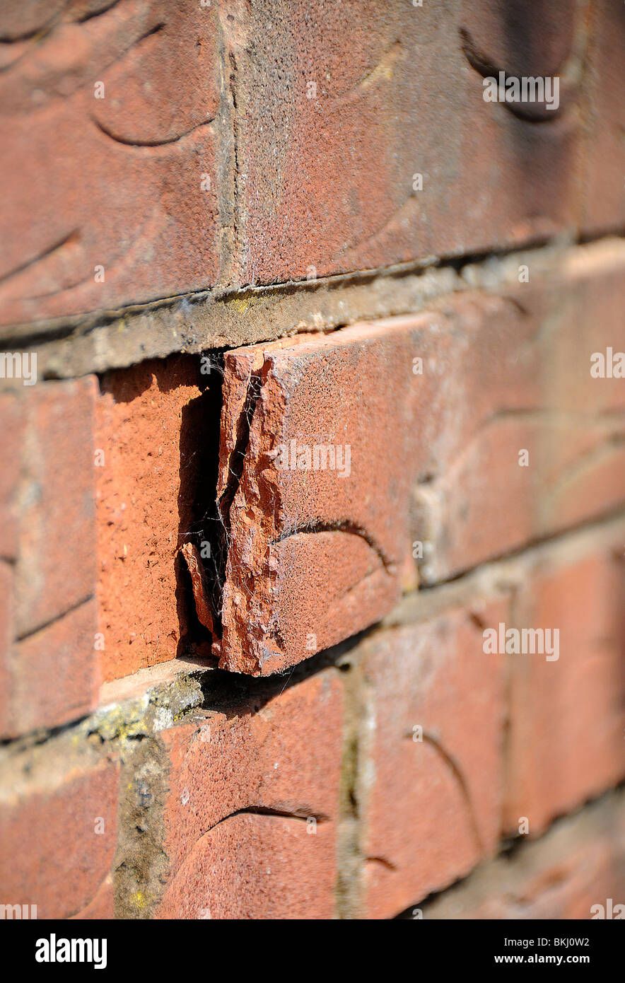 ice damage to brick work Stock Photo - Alamy