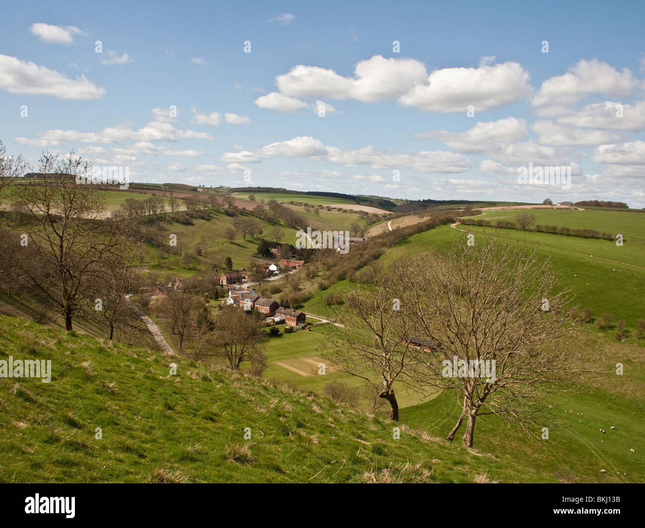 Thixendale village on the Yorkshire Wolds from the south Stock Photo ...